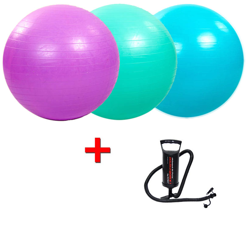Мяч для фитнеса (фитбол) 75 см HMS + Насос ручной Double Quick Intex ...