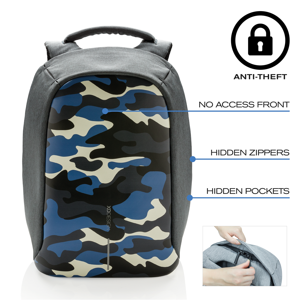 Рюкзак антивор городской XD Design Bobby Compact Camouflage Blue, 11 л ...